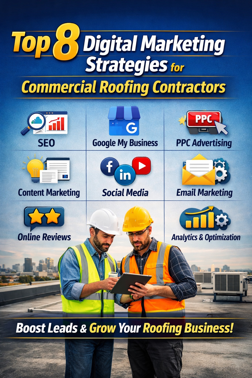 Top 8 Digital Marketing Strategies for Commercial Roofing Contractors